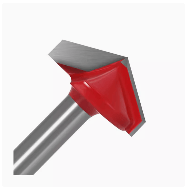 6mm Woodworking V-Groove Bit 60° Chamfering Triangle Slotting 90° CNC