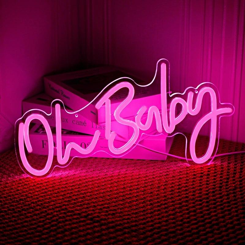 Neon Sign Custom Oh Baby LED Light Party Flex Clear Acrylic Neon Sign ...