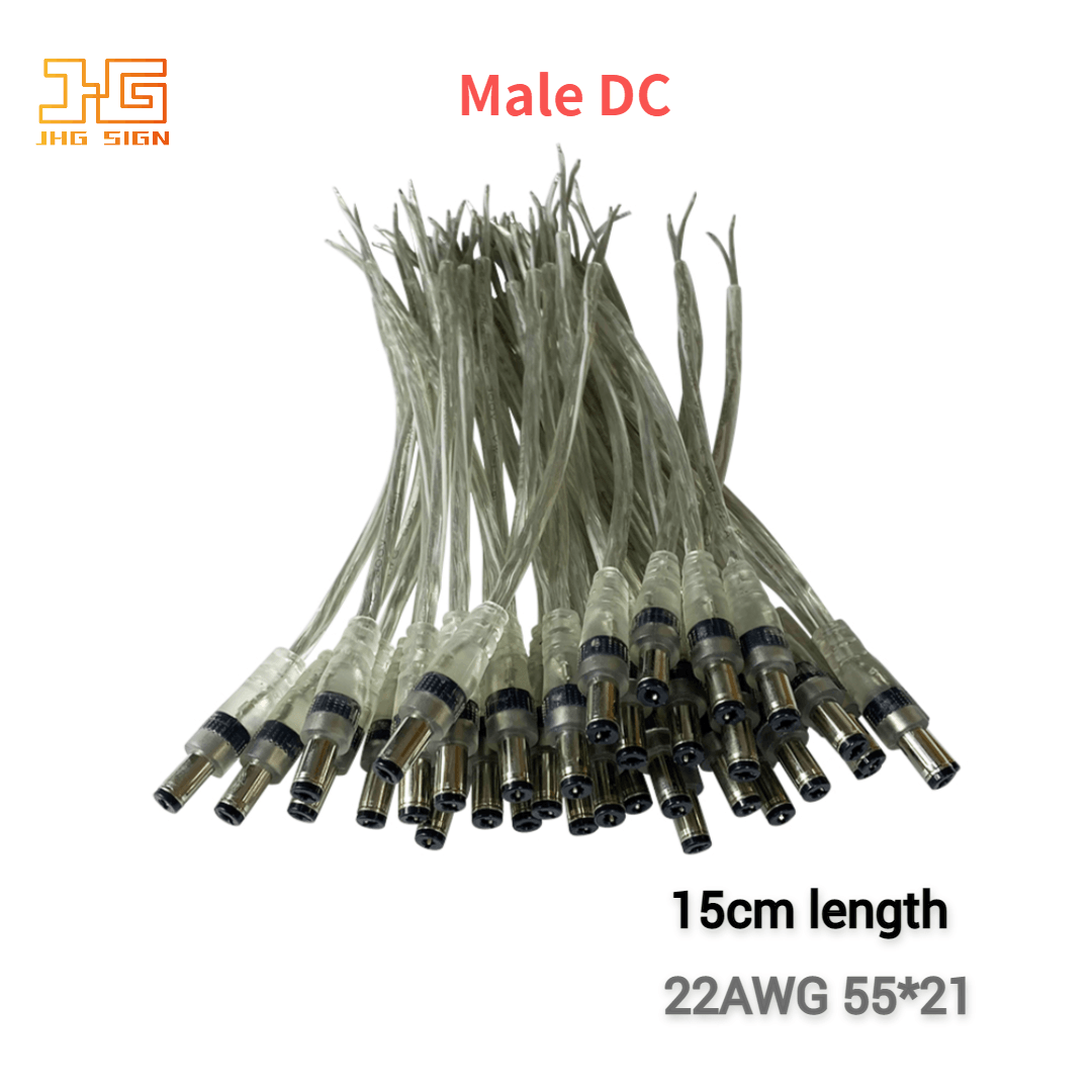 5pcs Male Female DC Connector 150mm Length Transparent Cable 20AWG Pow ...
